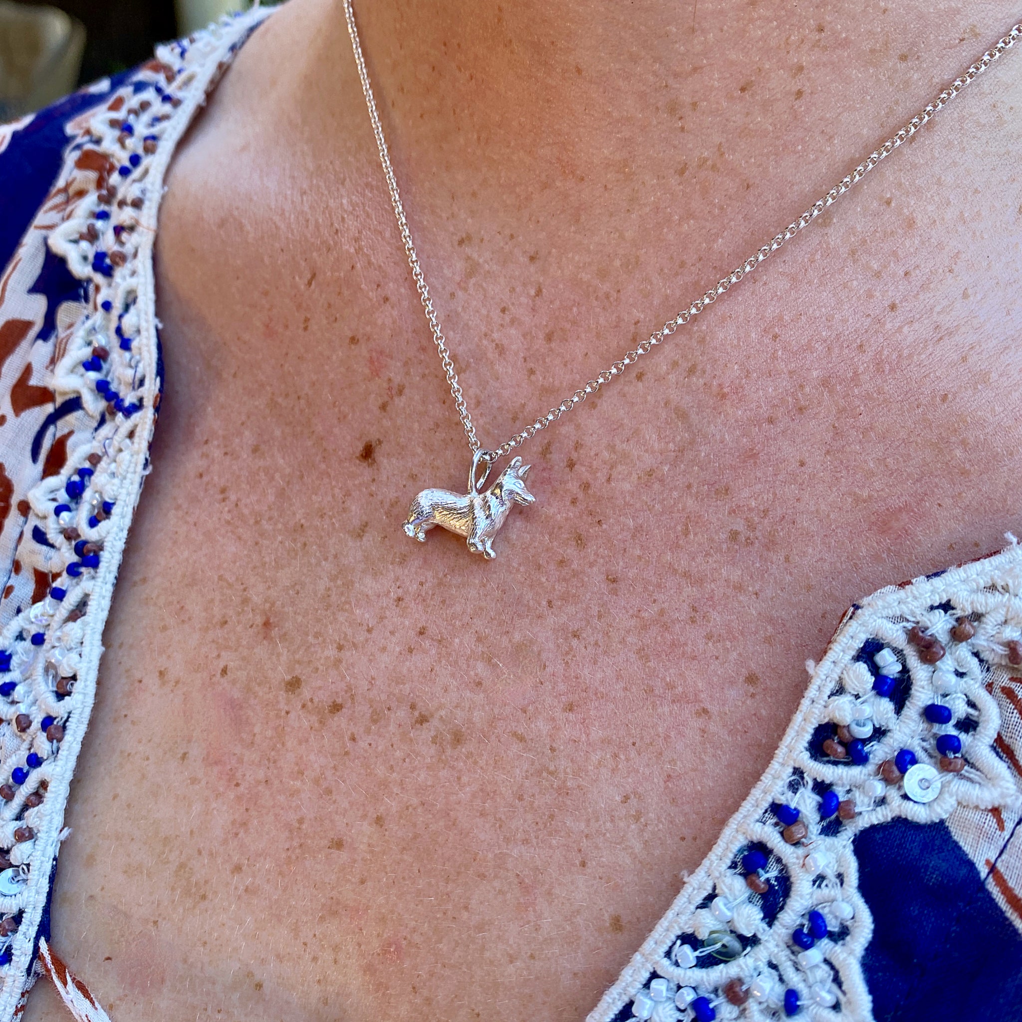 Corgi Pendant & Necklace | Oliver Roberts Jewellery | Sterling Silver